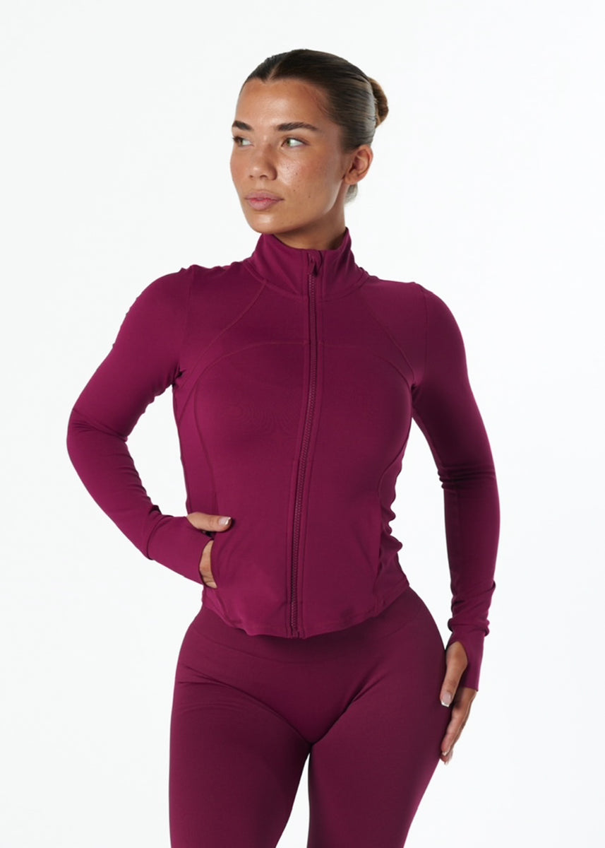 SIGNATURE ZIP JACKET - BERRY – Velocity Activewear