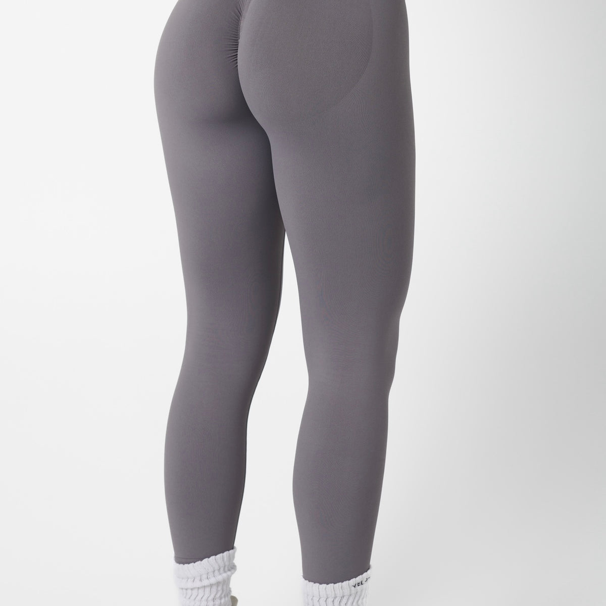 SIGNATURE SCRUNCH LEGGINGS HIGH RISE - GREY – Velocity Activewear